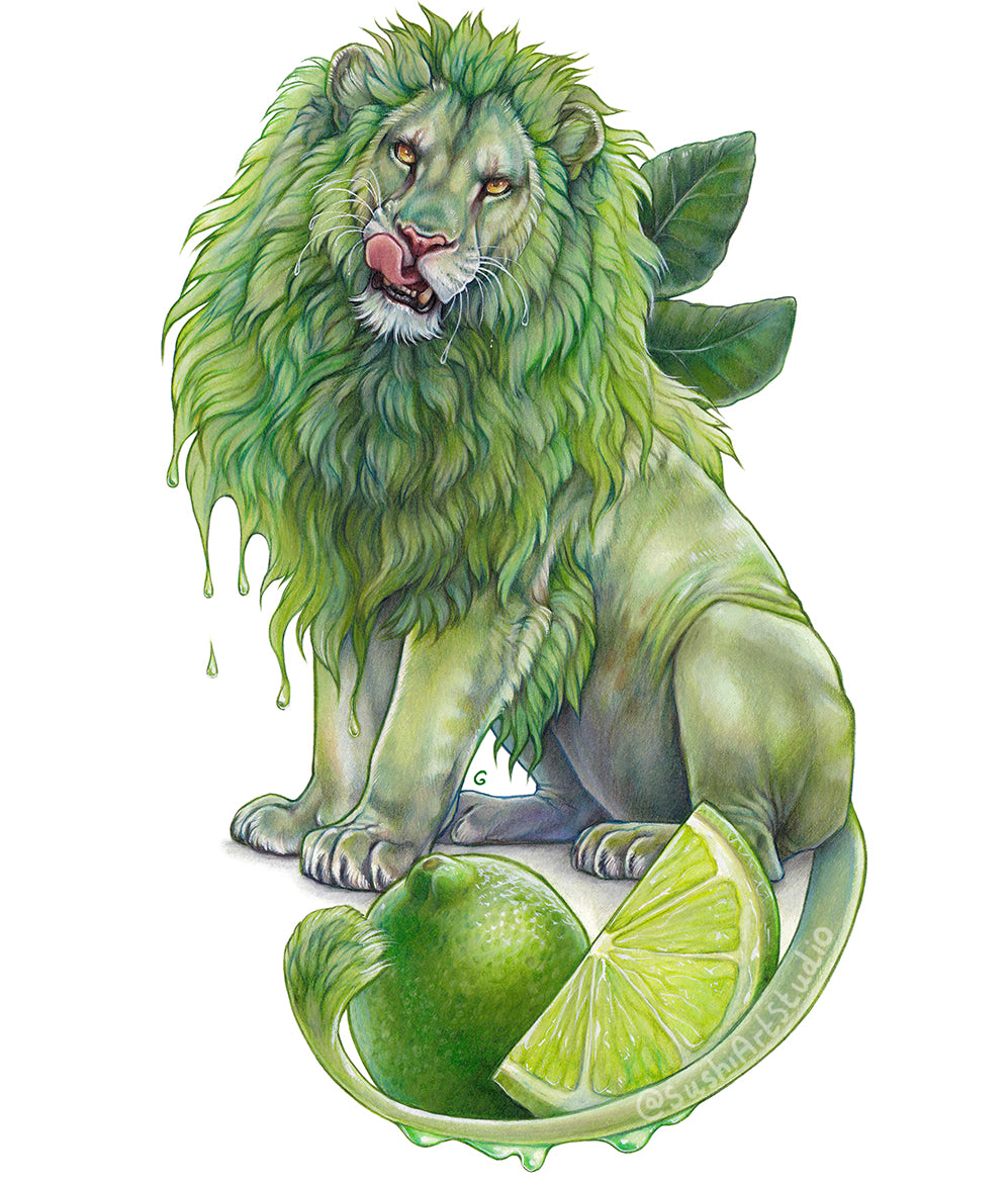 Print 'Lion and Lime' – Sushiartstudio