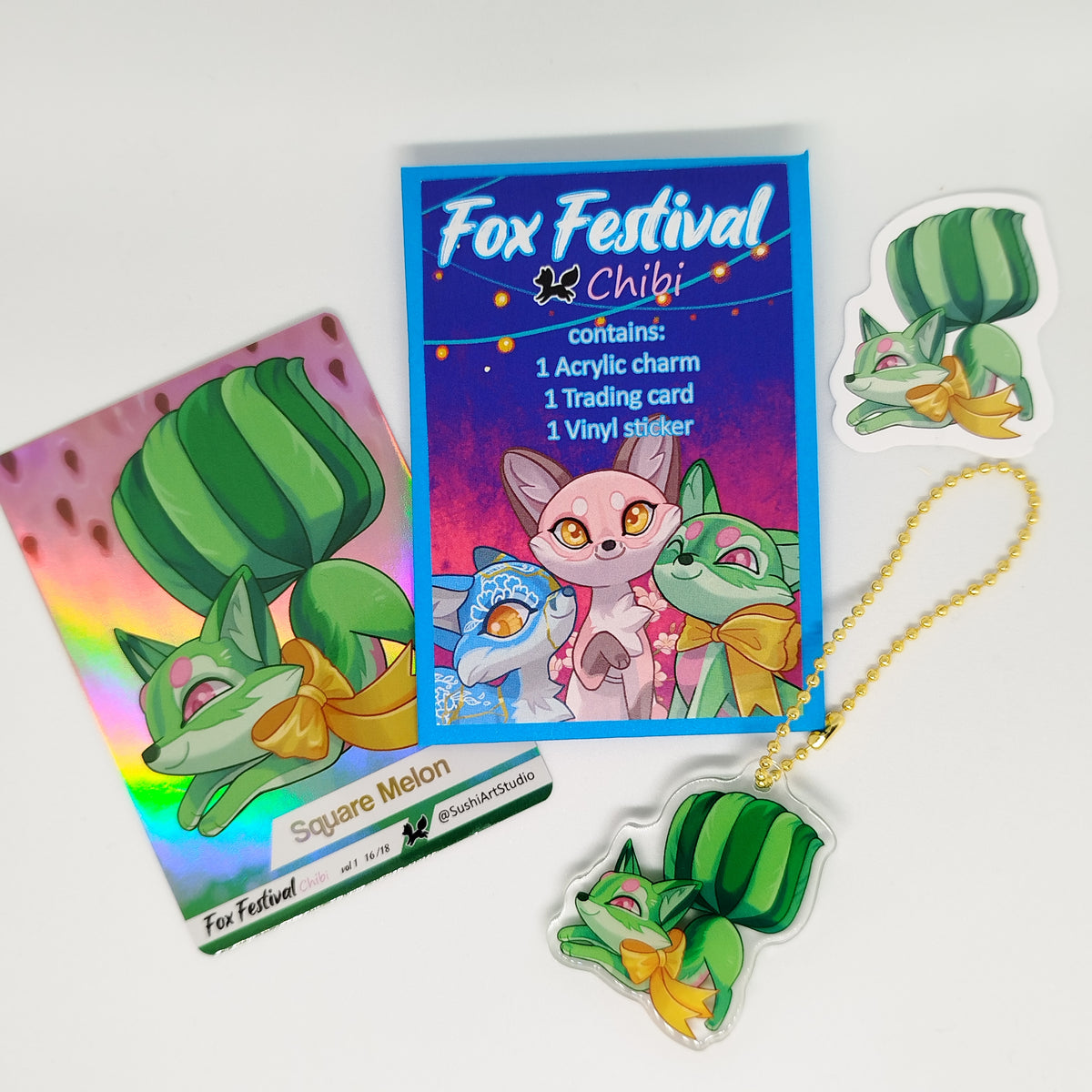 Fox Festival Blind Bag Acrylic charms - 18 kitsune designs – Sushiartstudio